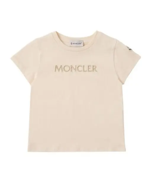 Moncler Embroidered Logo T-shirt - Nude