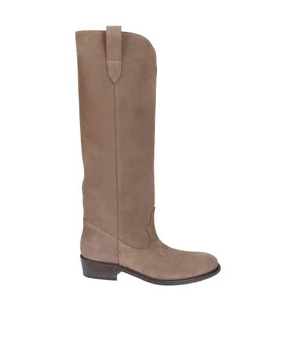 VIA ROMA 15 Embroidered Suede Pull-on Boots