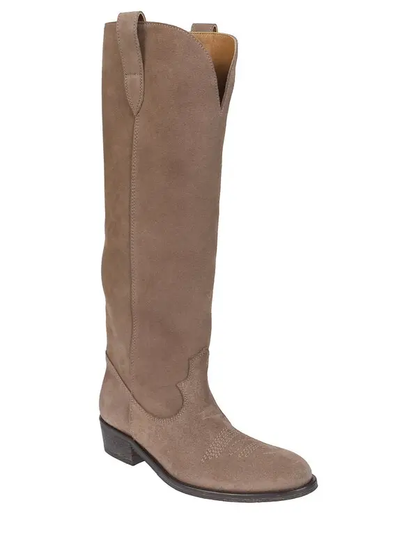 VIA ROMA 15 Embroidered Suede Pull-on Boots