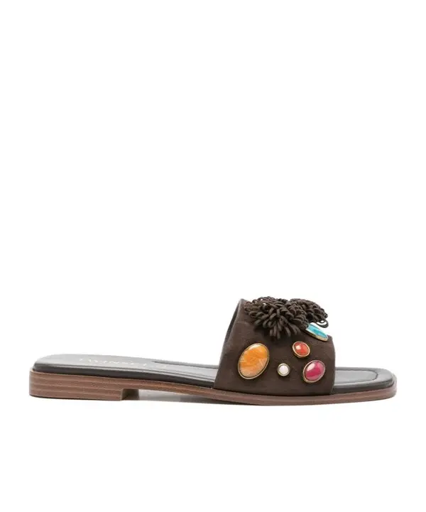 TWINSET Embellished Slide Sandals - Multicolor