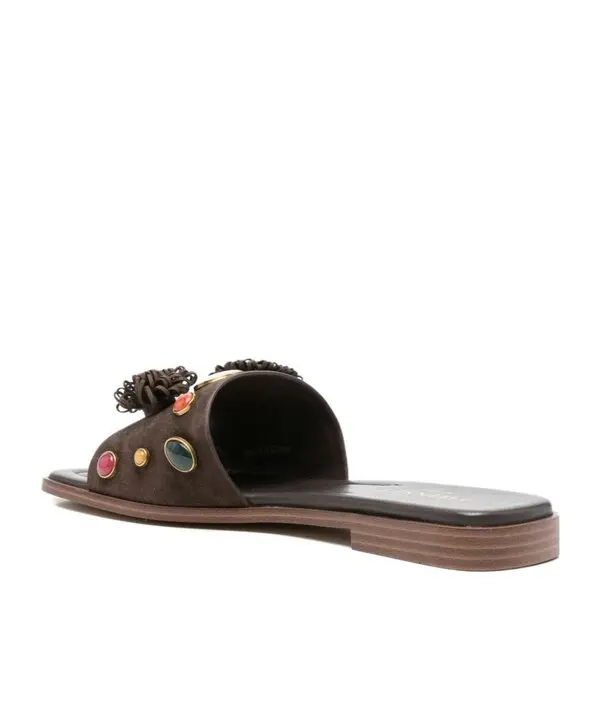 TWINSET Embellished Slide Sandals - Multicolor