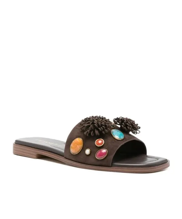 TWINSET Embellished Slide Sandals - Multicolor