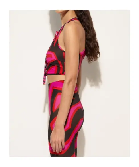 Emilio Pucci Marmo Mesh Racerback Crop Top