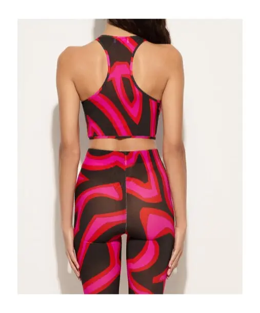 Emilio Pucci Marmo Mesh Racerback Crop Top
