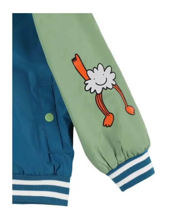 Stella McCartney Embroidered Patch Bomber Jacket - Blue