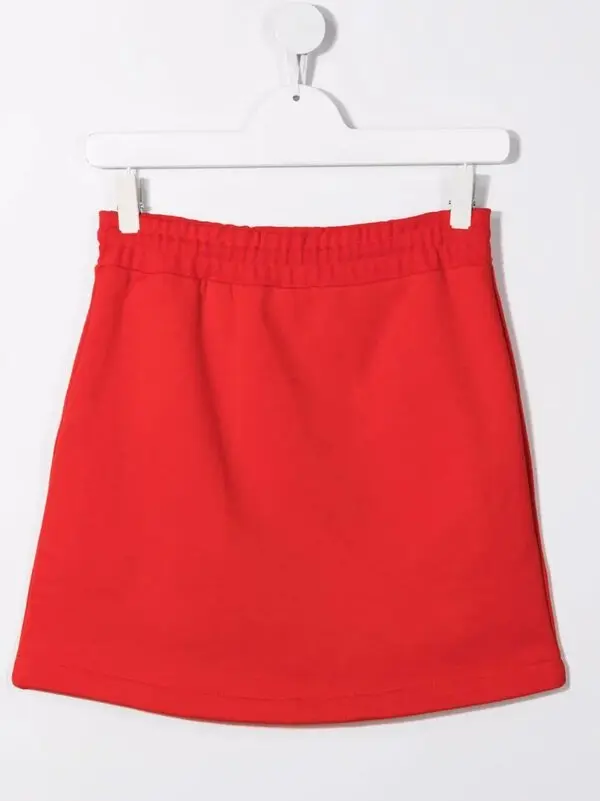 MSGM Logo Print Cotton Miniskirt
