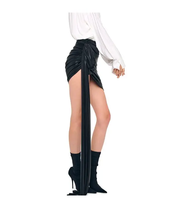 Norma Kamali Diana Skirt With Draped Detail