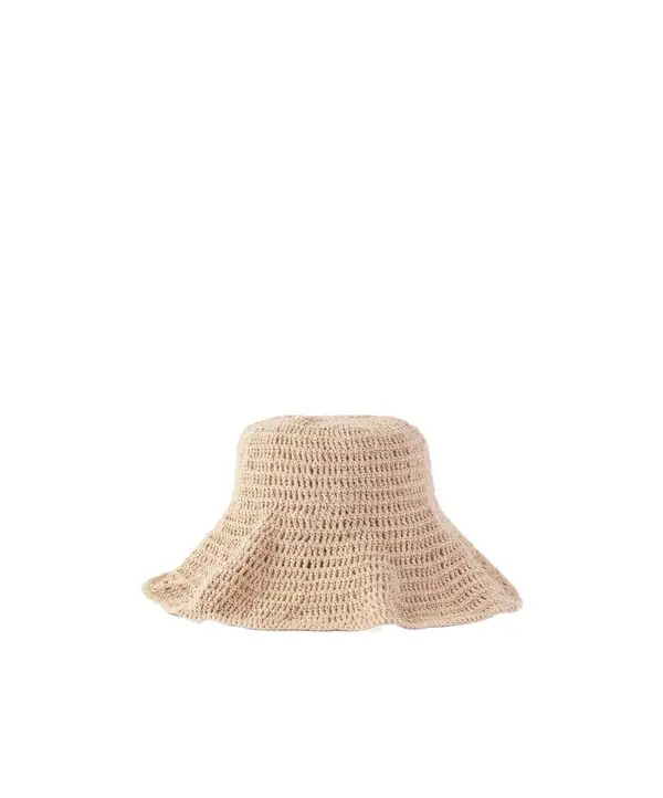 Magda Butrym Raffia Fedora Hat - Nude