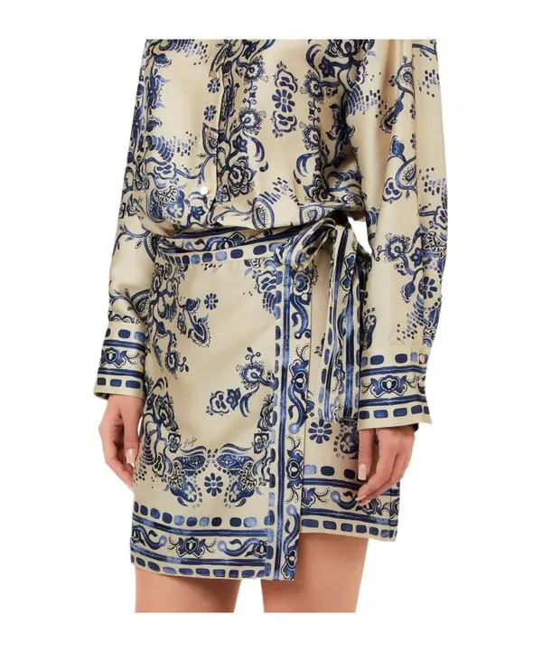 Liu Jo Floral Print Long Sleeve Mini Dress - Nude