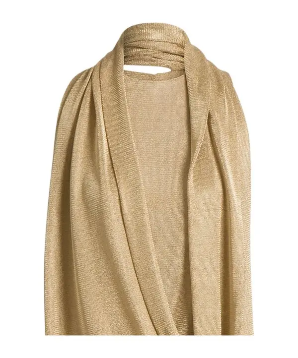 Alberta Ferretti Sleeveless Draped Scarf-neck Top