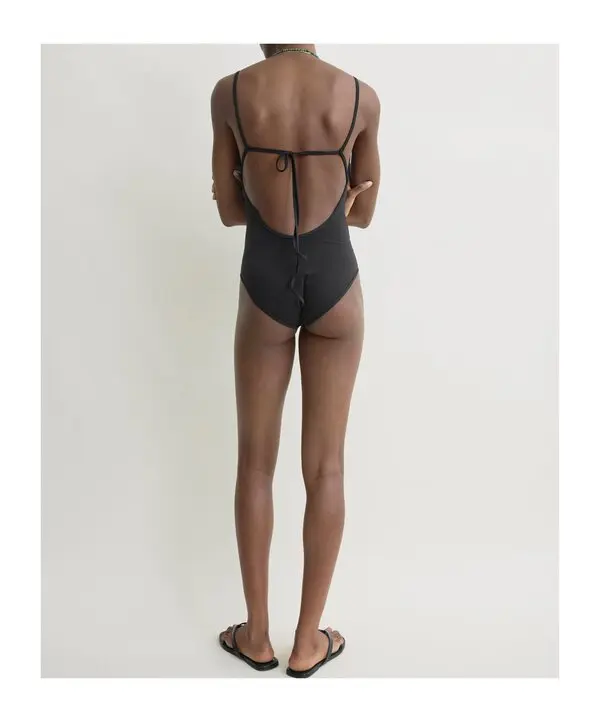 TOTEME Scoop Swimsuit With Tie-up Back - Black