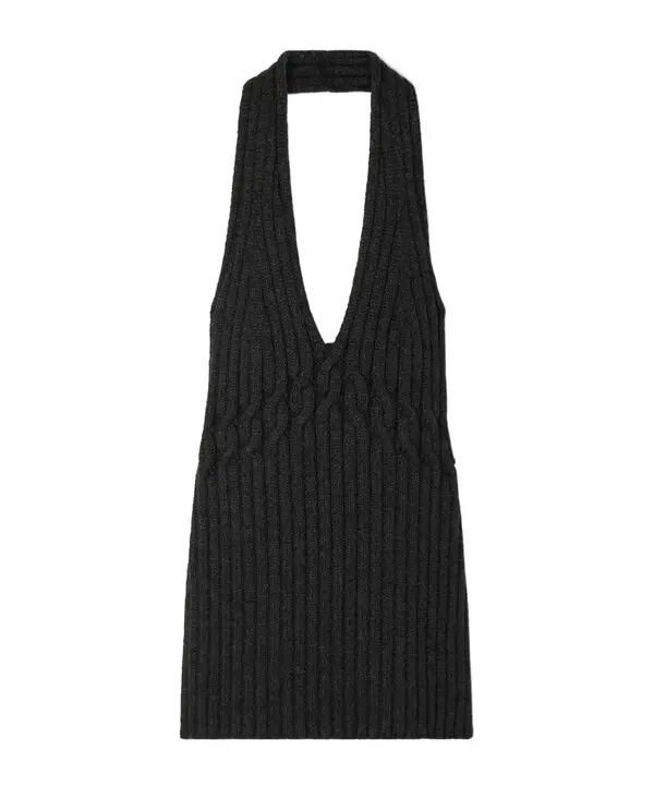 Proenza Schouler Halter Neck Wool Blend Top - Charcoal-grey