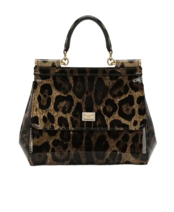 Dolce & Gabbana Leopard Print Sicily Bag - Black