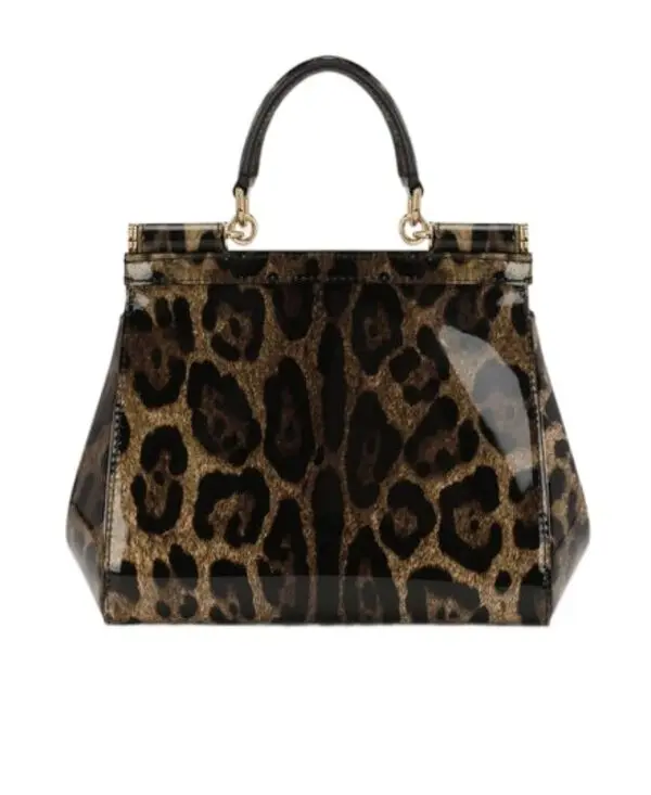 Dolce & Gabbana Leopard Print Sicily Bag - Black