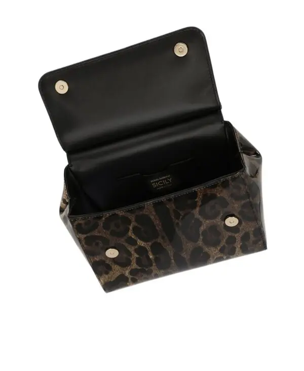 Dolce & Gabbana Leopard Print Sicily Bag - Black