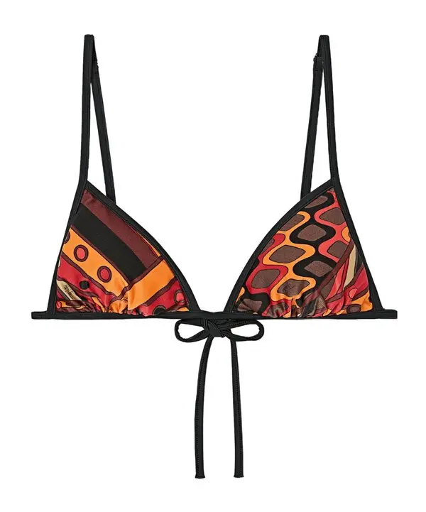 Emilio Pucci Vivara Triangle Bikini Top - Orange And Black