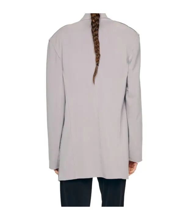Norma Kamali Single-breasted Suit Jacket With Notched Lapel - Gray