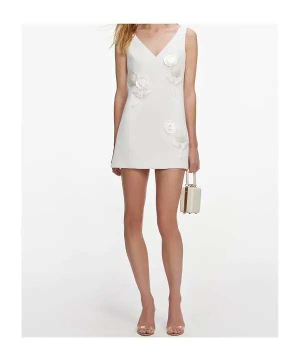 SELF-PORTRAIT Embellished Flower Mini Dress