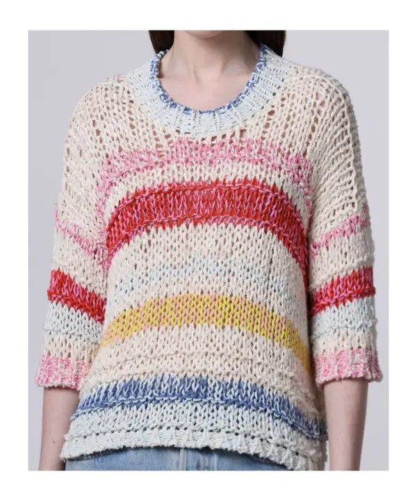 ROBERTO COLLINA Striped Open-knit Sweater