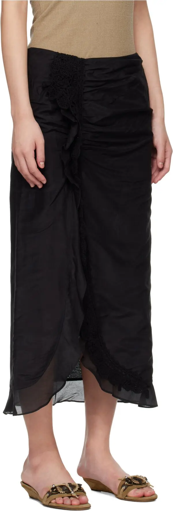 Isabel Marant Étoile Velina Crochet Slit Midi Skirt