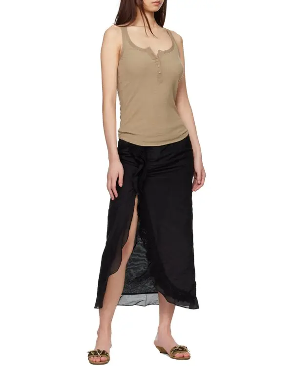 Isabel Marant Étoile Velina Crochet Slit Midi Skirt