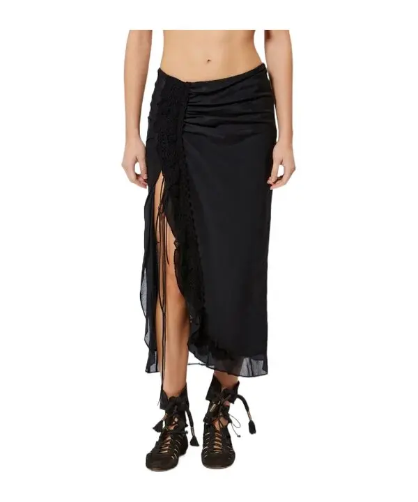 Isabel Marant Étoile Velina Crochet Slit Midi Skirt