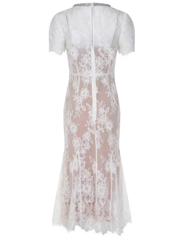 SELF-PORTRAIT Sequin Lace Midi Dress