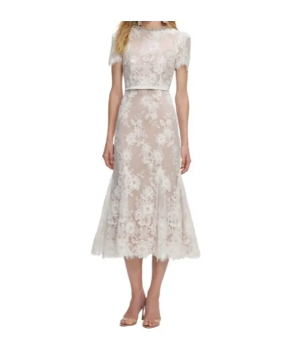 SELF-PORTRAIT Sequin Lace Midi Dress