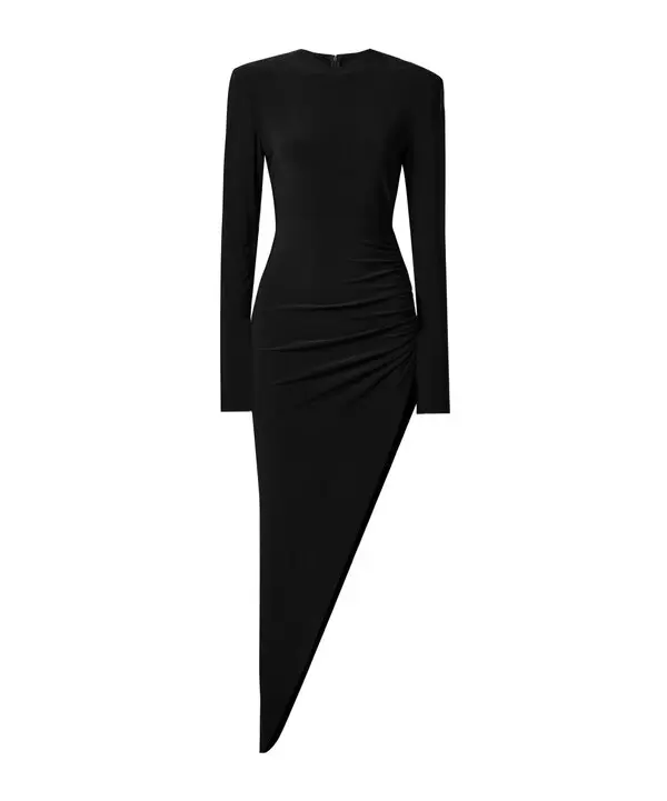 Norma Kamali Asymmetrical Dress With Round Neck And Long Sleeves