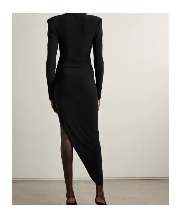 Norma Kamali Asymmetrical Dress With Round Neck And Long Sleeves