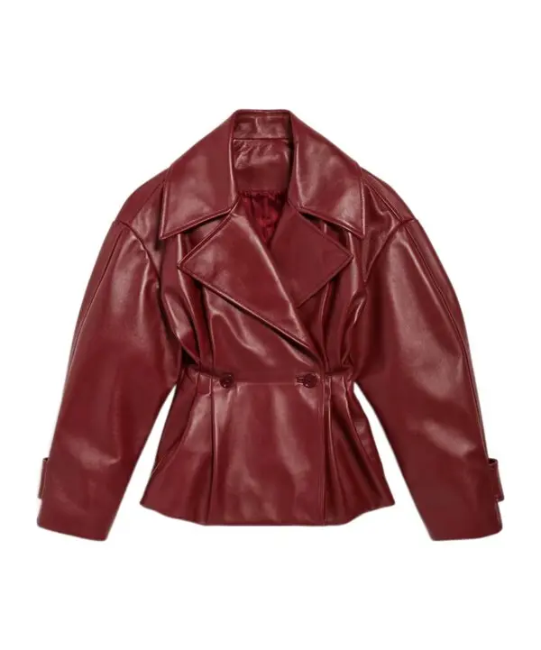 Balenciaga Leather Folded Short Jacket