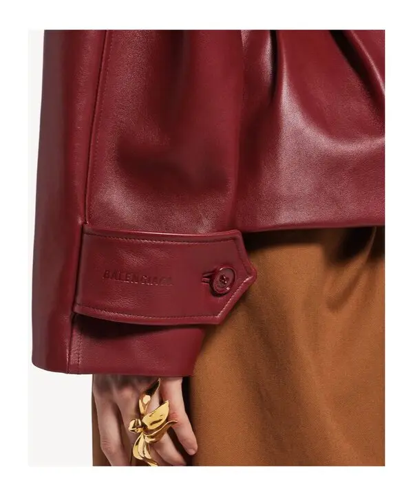 Balenciaga Leather Folded Short Jacket