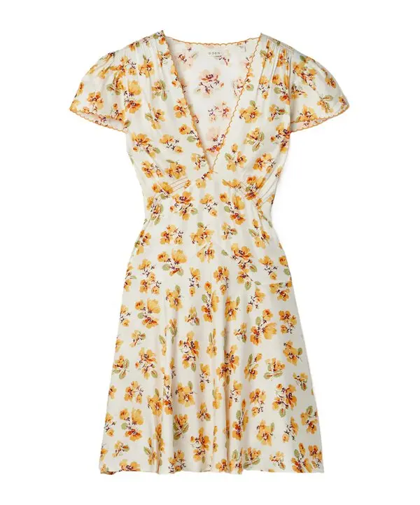 DÔEN Short-sleeved Mini Dress - Orange