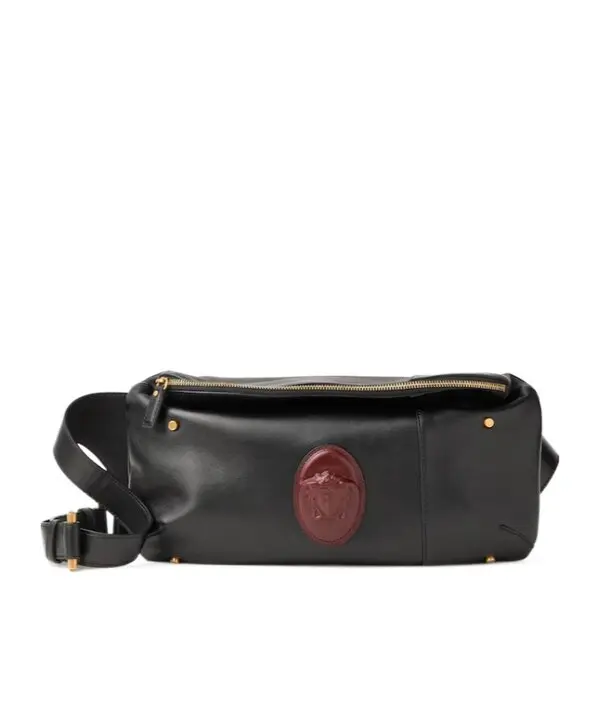 Versace Medusa Cameo Leather Belt Bag - Black  Brown