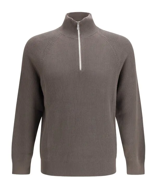 Brunello Cucinelli Zip Ribbed Turtleneck