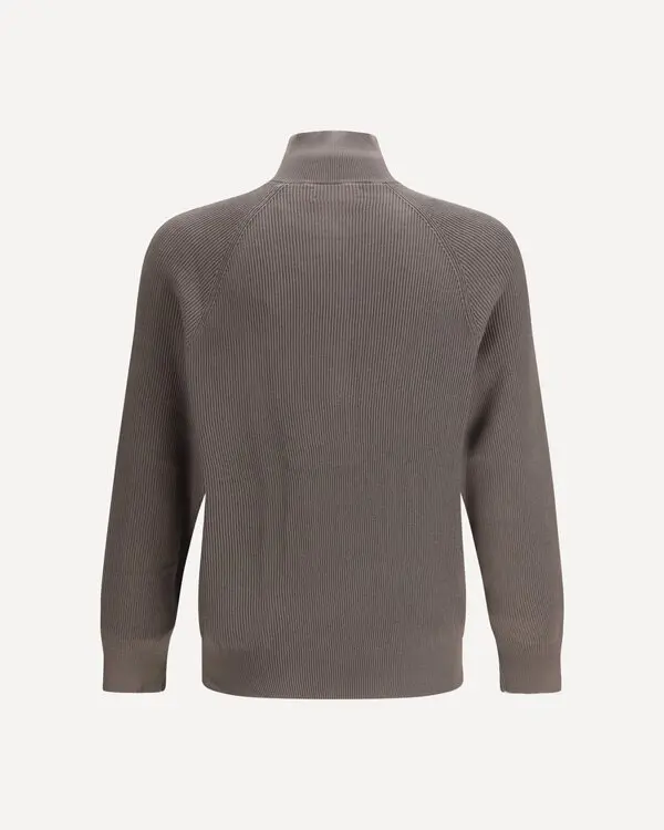 Brunello Cucinelli Zip Ribbed Turtleneck