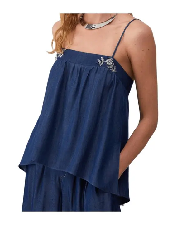 Liu Jo Square Neck Beaded Top