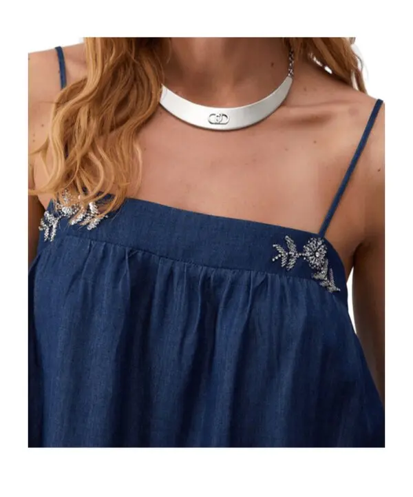 Liu Jo Square Neck Beaded Top