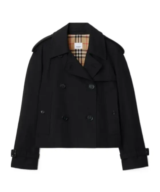 Burberry Cropped Gabardine Trench Jacket