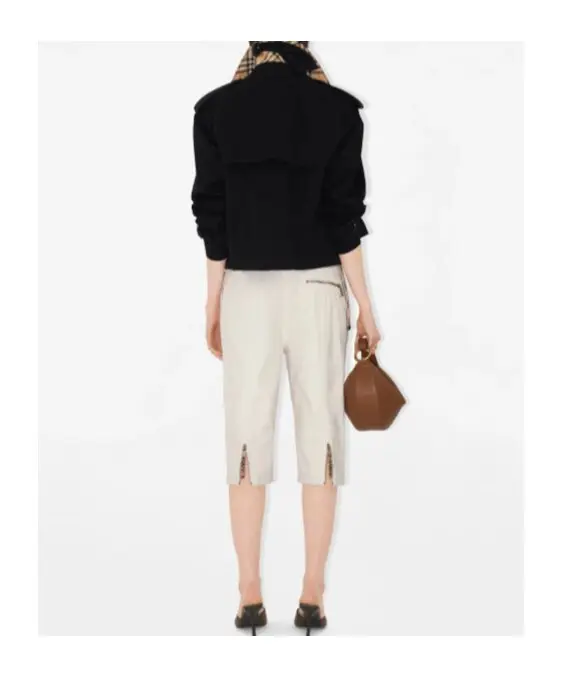 Burberry Cropped Gabardine Trench Jacket