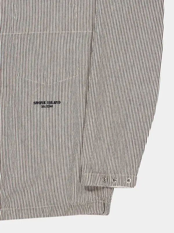 Stone Island Zip-front Striped Cotton Hooded Jacket