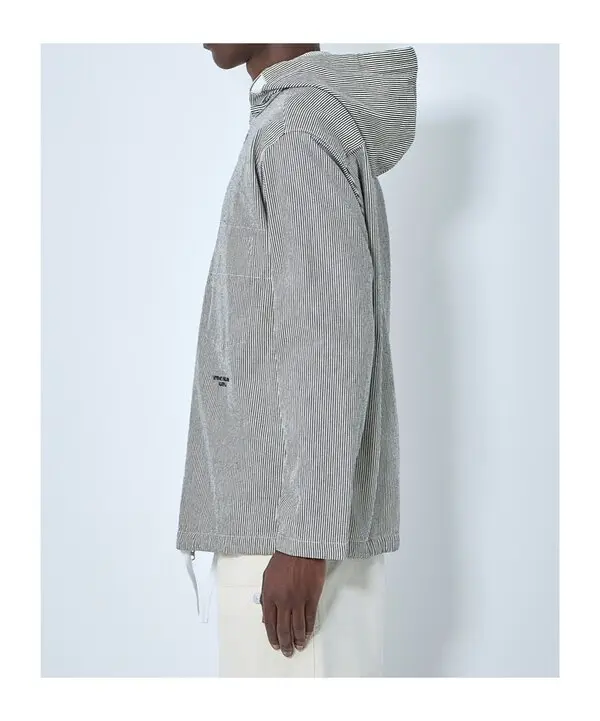 Stone Island Zip-front Striped Cotton Hooded Jacket