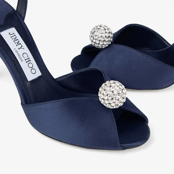 JIMMY CHOO Embellished Open-toe High-heeled Sandals - Ocean/crystal