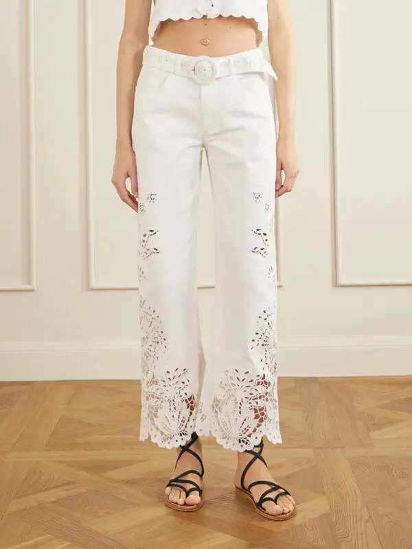 Farm Rio Boho Beauty Broderie Wide-leg Pants
