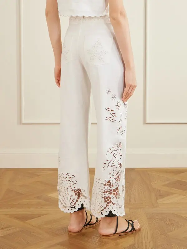 Farm Rio Boho Beauty Broderie Wide-leg Pants