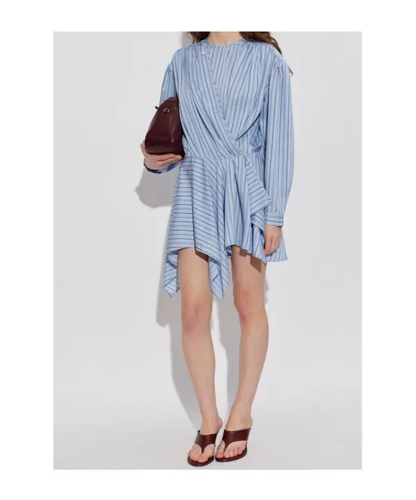 IRO PARIS Utenia Striped Asymmetric Dress - Blue