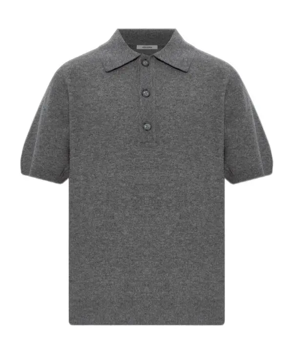 ENTIRE STUDIOS Buttoned Knitted Polo Shirt - Black