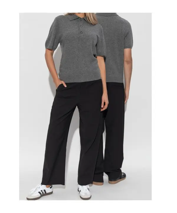 ENTIRE STUDIOS Buttoned Knitted Polo Shirt - Black