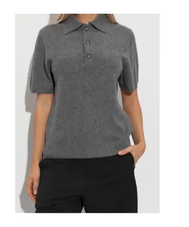 ENTIRE STUDIOS Buttoned Knitted Polo Shirt - Black