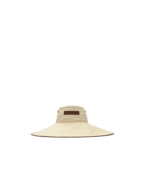 Burberry Logo-patch Wide-brim Hat - Printed Beige